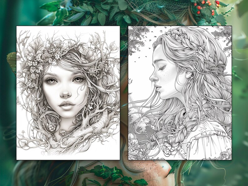 25 Enchanted Forest Nymphs Coloring Pages | Adult and Kids Coloring ...