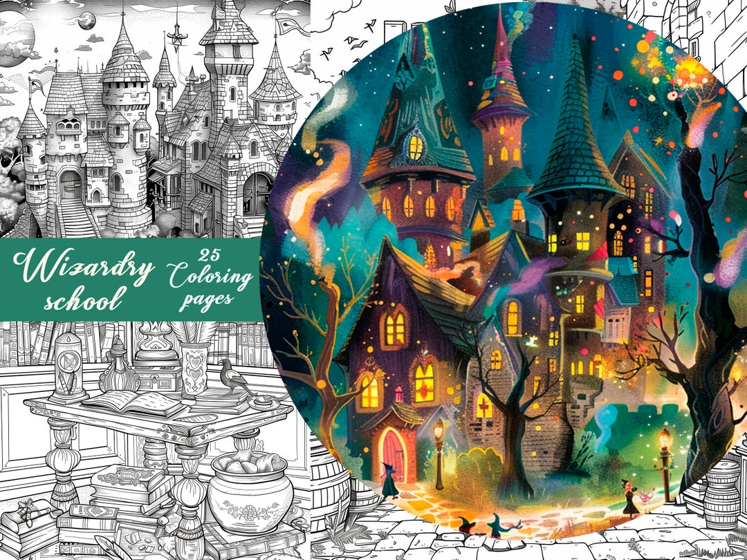 25 Wizardry School Coloring Pages | Adult and Kids Coloring Book ...