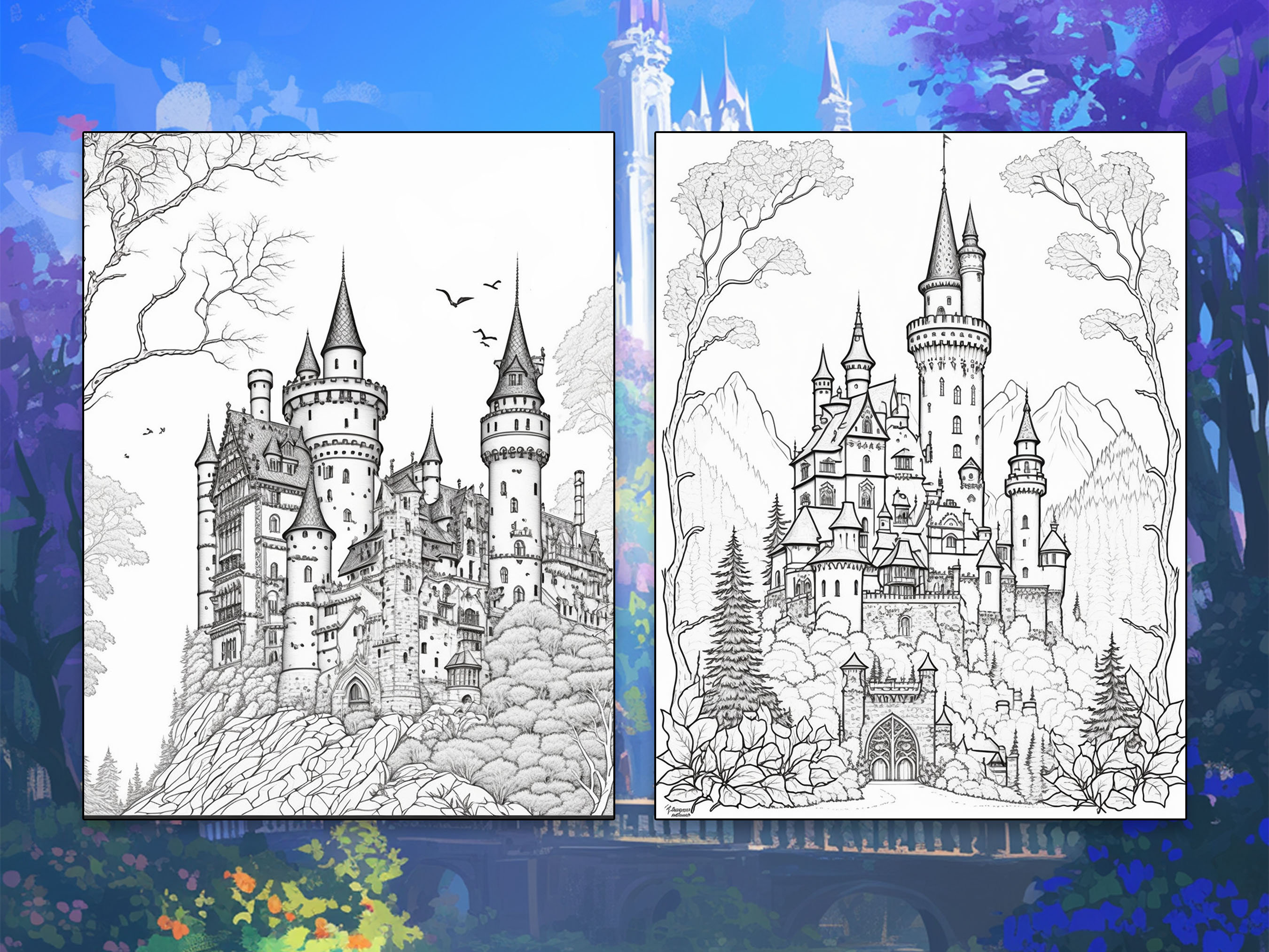 25 Fairytale Castles Coloring Pages | Adult and Kids Coloring Book ...