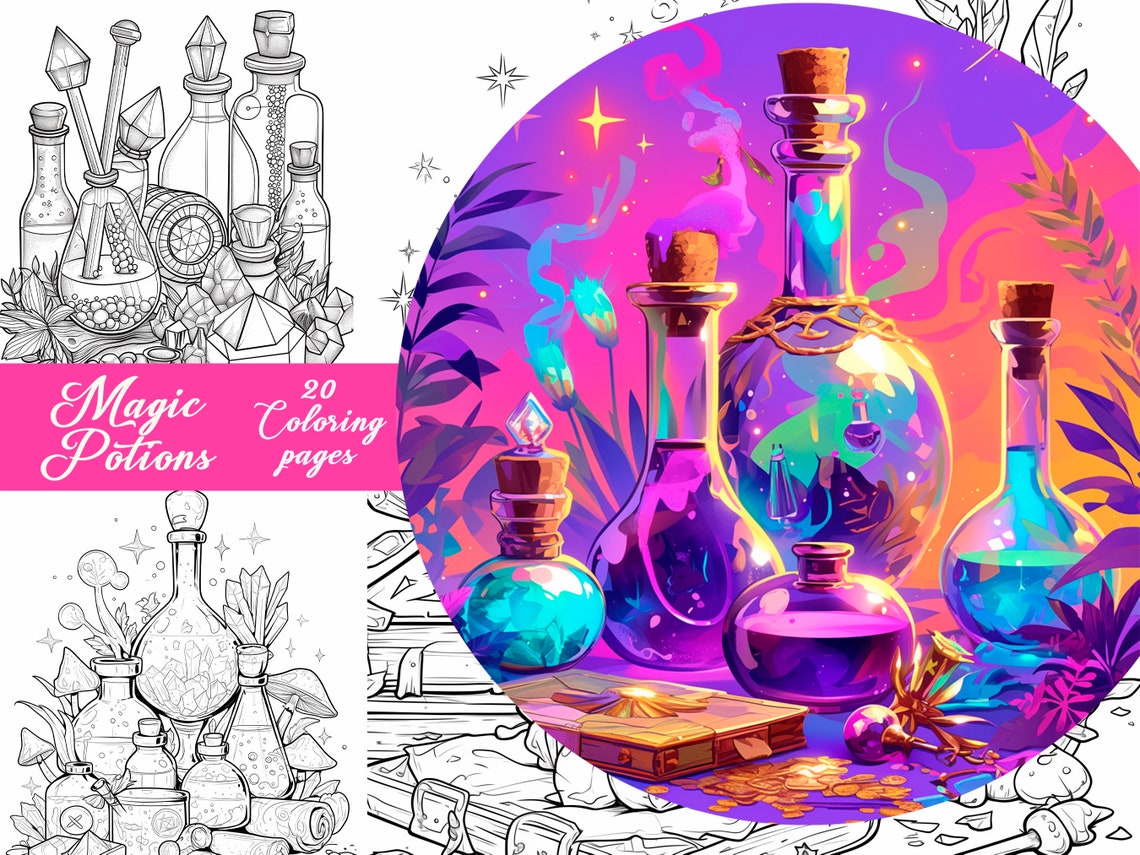 30+ Magic Potions Coloring Pages | Adult and Kids Coloring Book ...