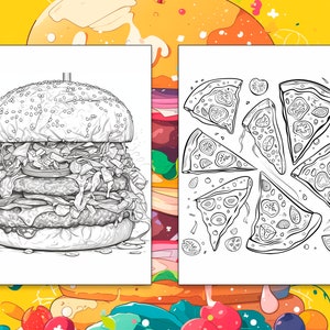 30 Fast Food Coloring Pages | Adult and Kids Coloring Book| Fantasy ...