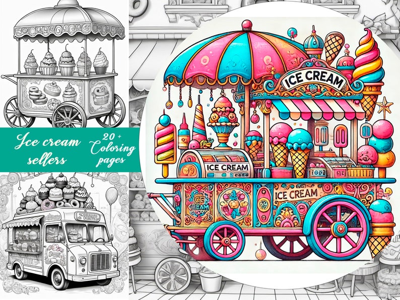 30 Candy Stores Coloring Pages | Adult and Kids Coloring Book| Fantasy ...