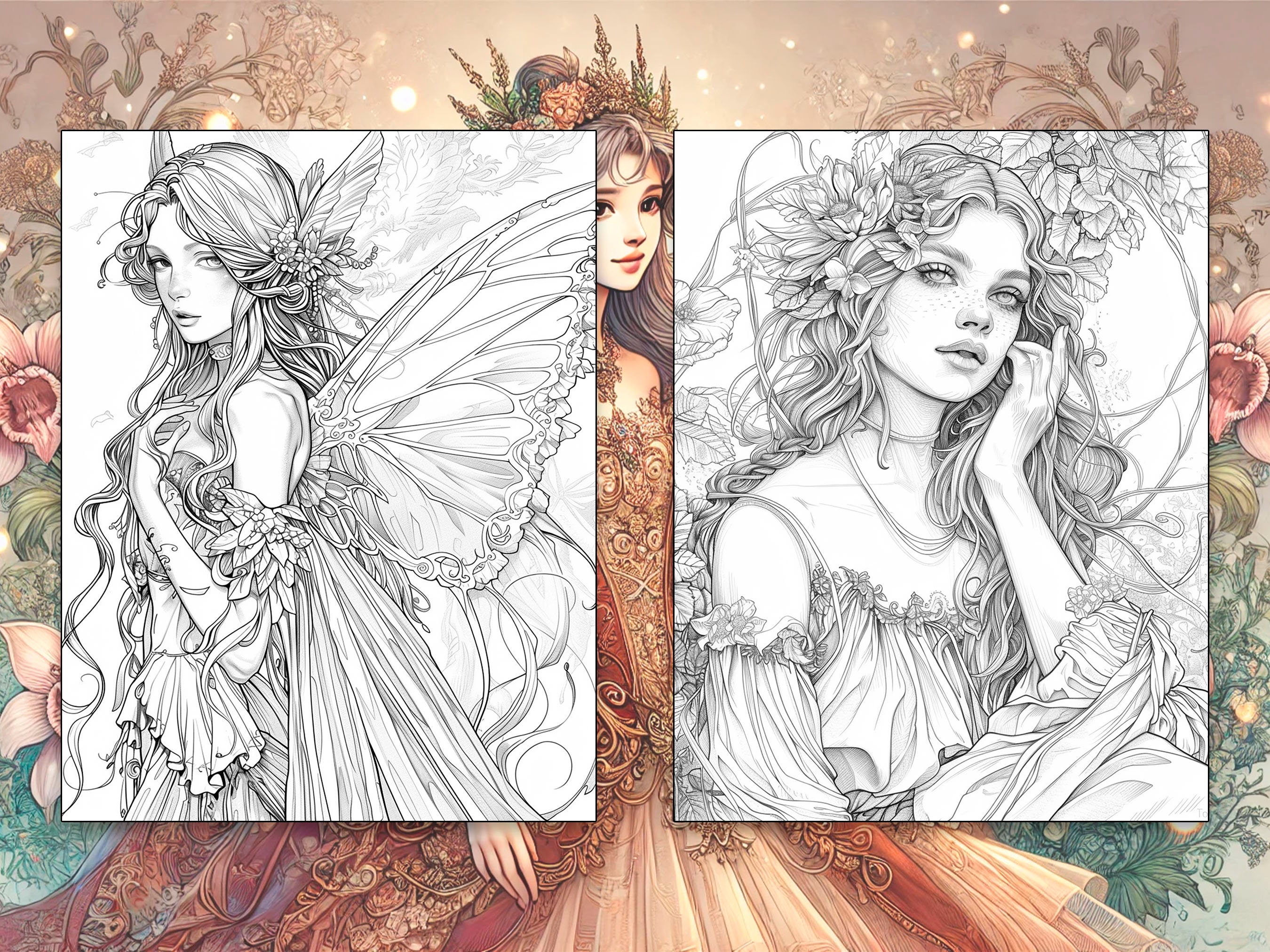 30 Enchanted Forest Nymphs Coloring Pages | Adult and Kids Coloring ...