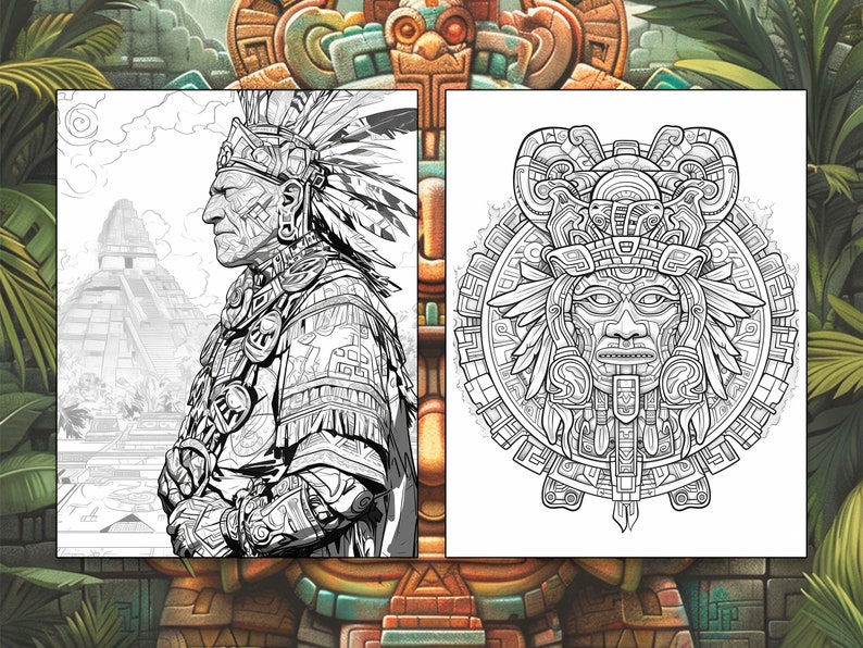 30 Maya Civilisation Coloring Pages | Adult and Kids Coloring Book ...