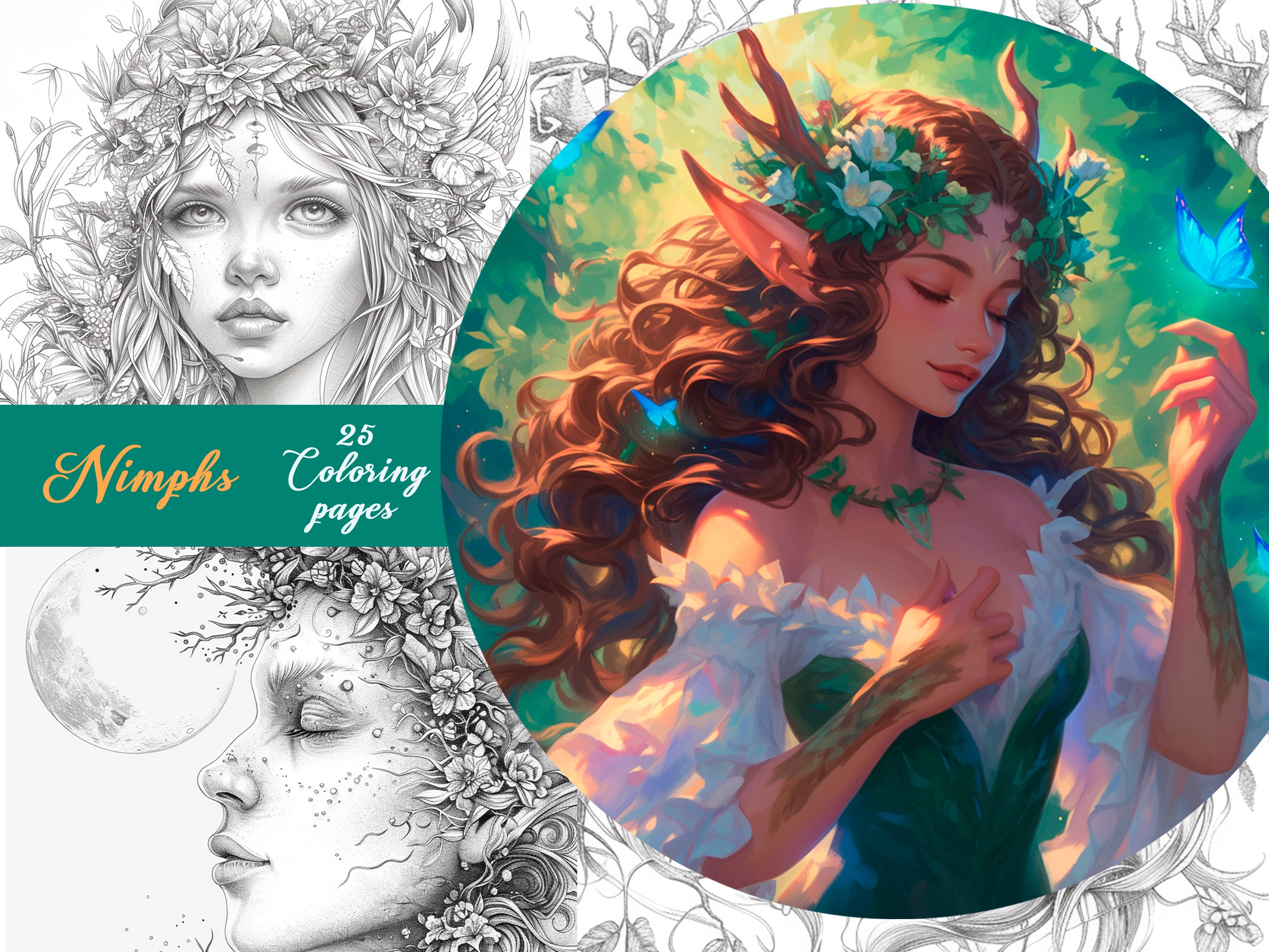 25 Enchanted Forest Nymphs Coloring Pages | Adult and Kids Coloring ...