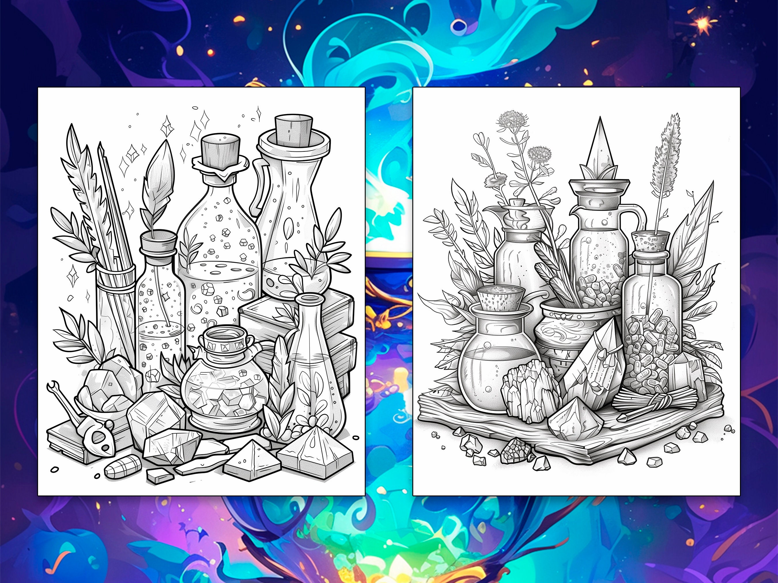30+ Magic Potions Coloring Pages | Adult and Kids Coloring Book ...