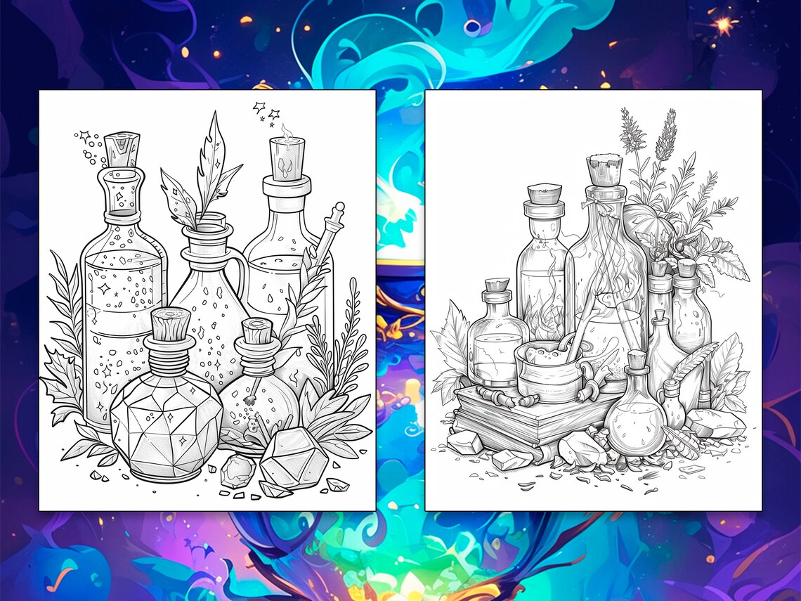30+ Magic Potions Coloring Pages | Adult and Kids Coloring Book ...