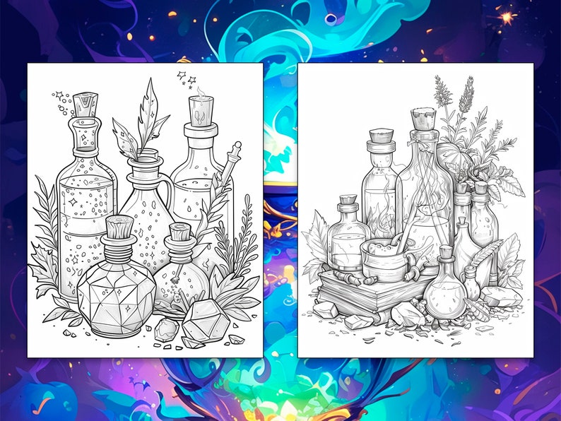 30+ Magic Potions Coloring Pages | Adult and Kids Coloring Book ...