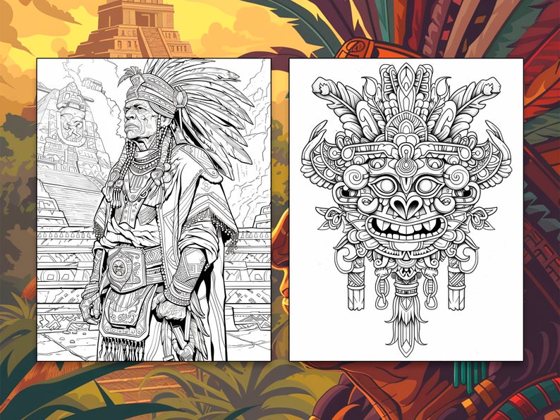30 Maya Civilisation Coloring Pages | Adult and Kids Coloring Book ...