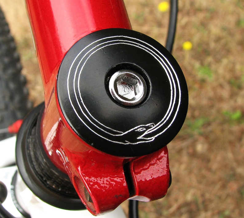 OUROBOROS Bike Headset Top Cap Black Custom Engraved - Etsy