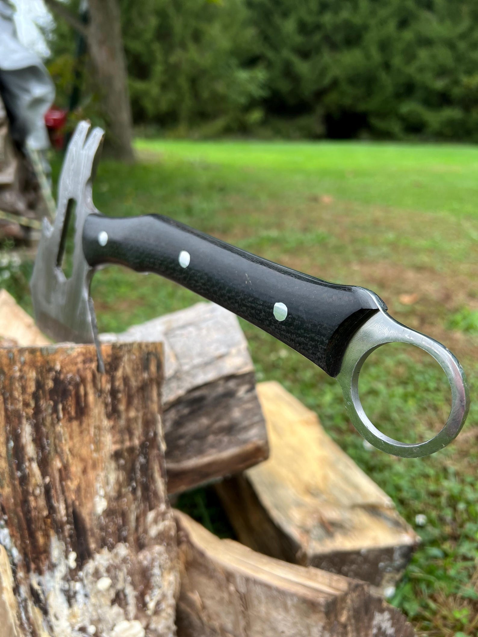 Custom Damascus Hatchet Beautiful Micarta Handle Scales Mens Gift ...