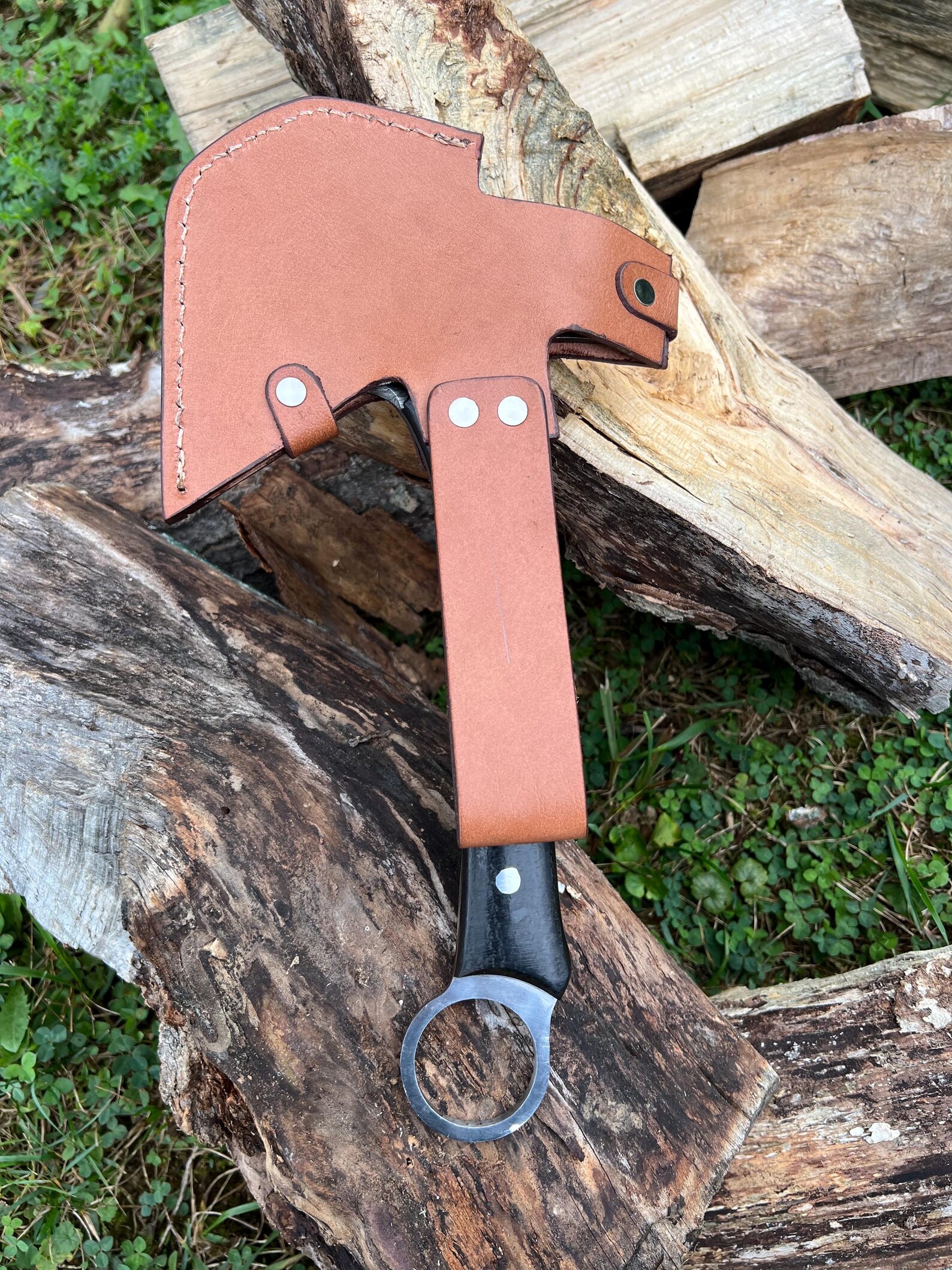 Custom Damascus Hatchet Beautiful Micarta Handle Scales Mens Gift ...