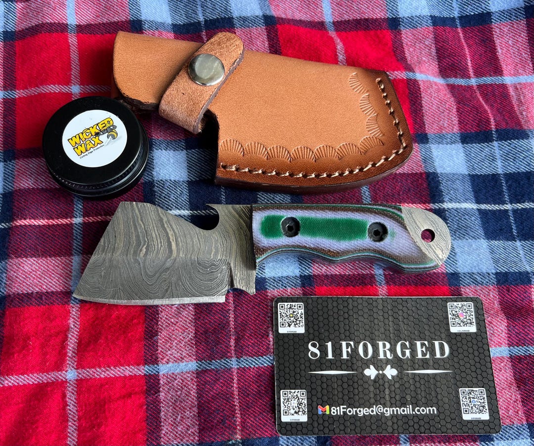 81forged Custom Full Tang Damascus Box Cutter Knife With Bottle Opener ...