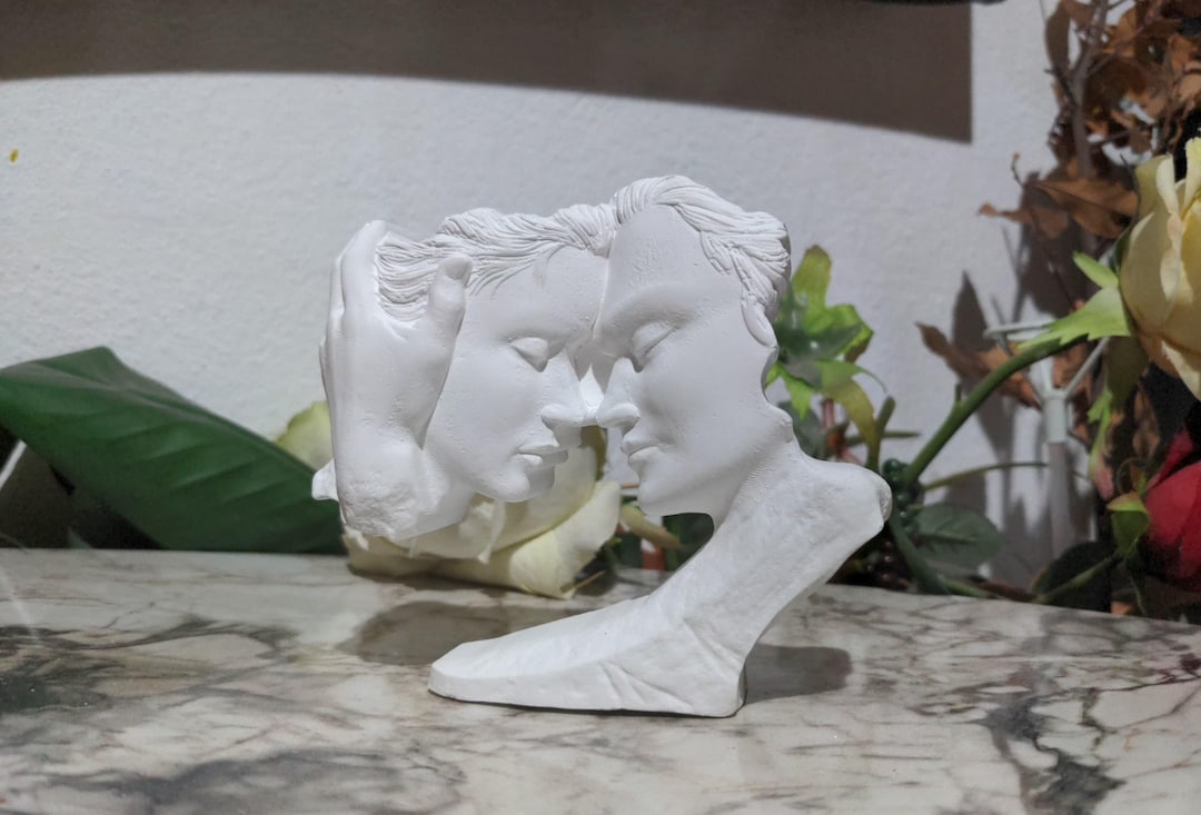 Abstract Face Sculpture: Modern White Resin Art Decor (4 Inches) - Etsy