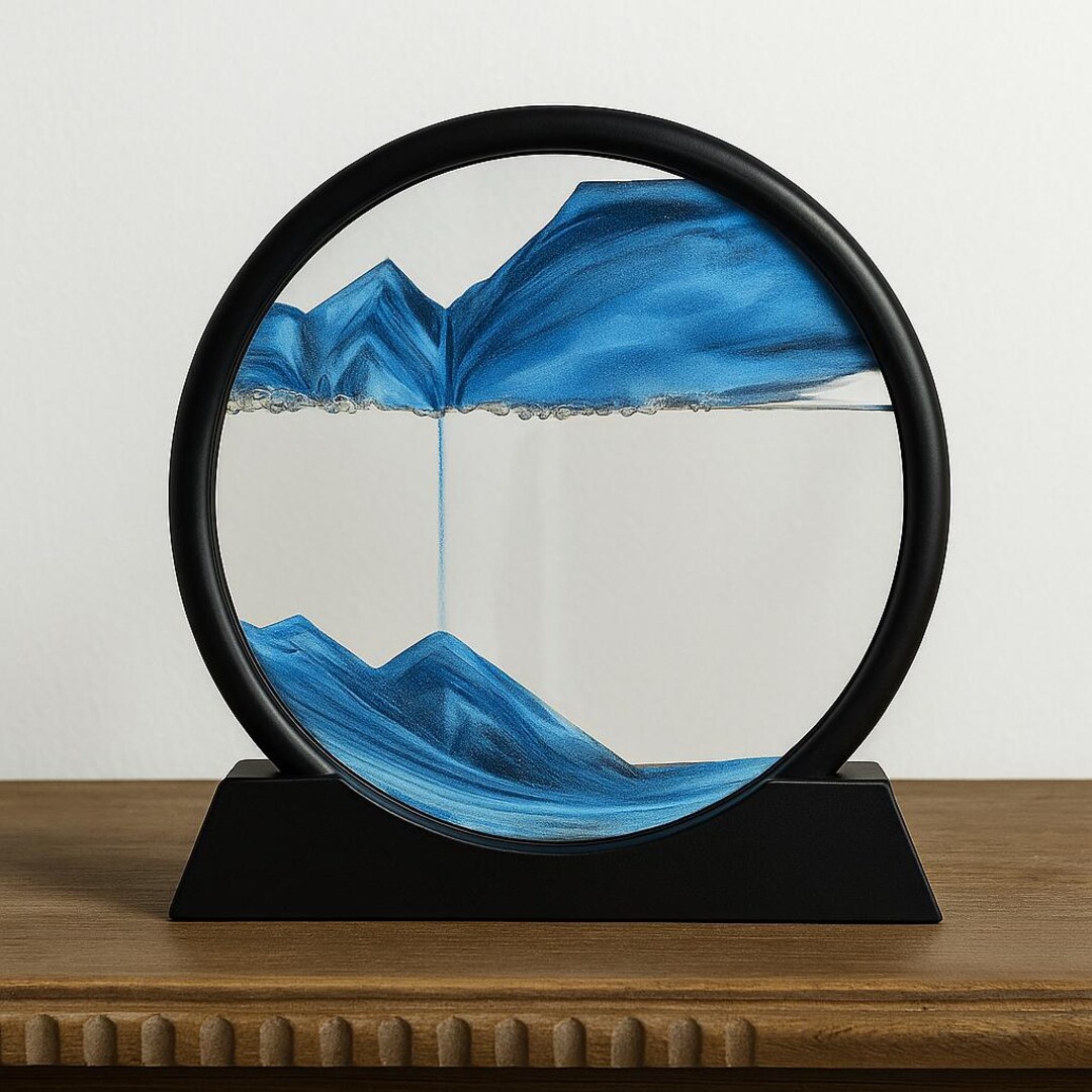 Moving Sand Art Round Glass 3D Sand Hourglass, Deep Sea Landscape ...