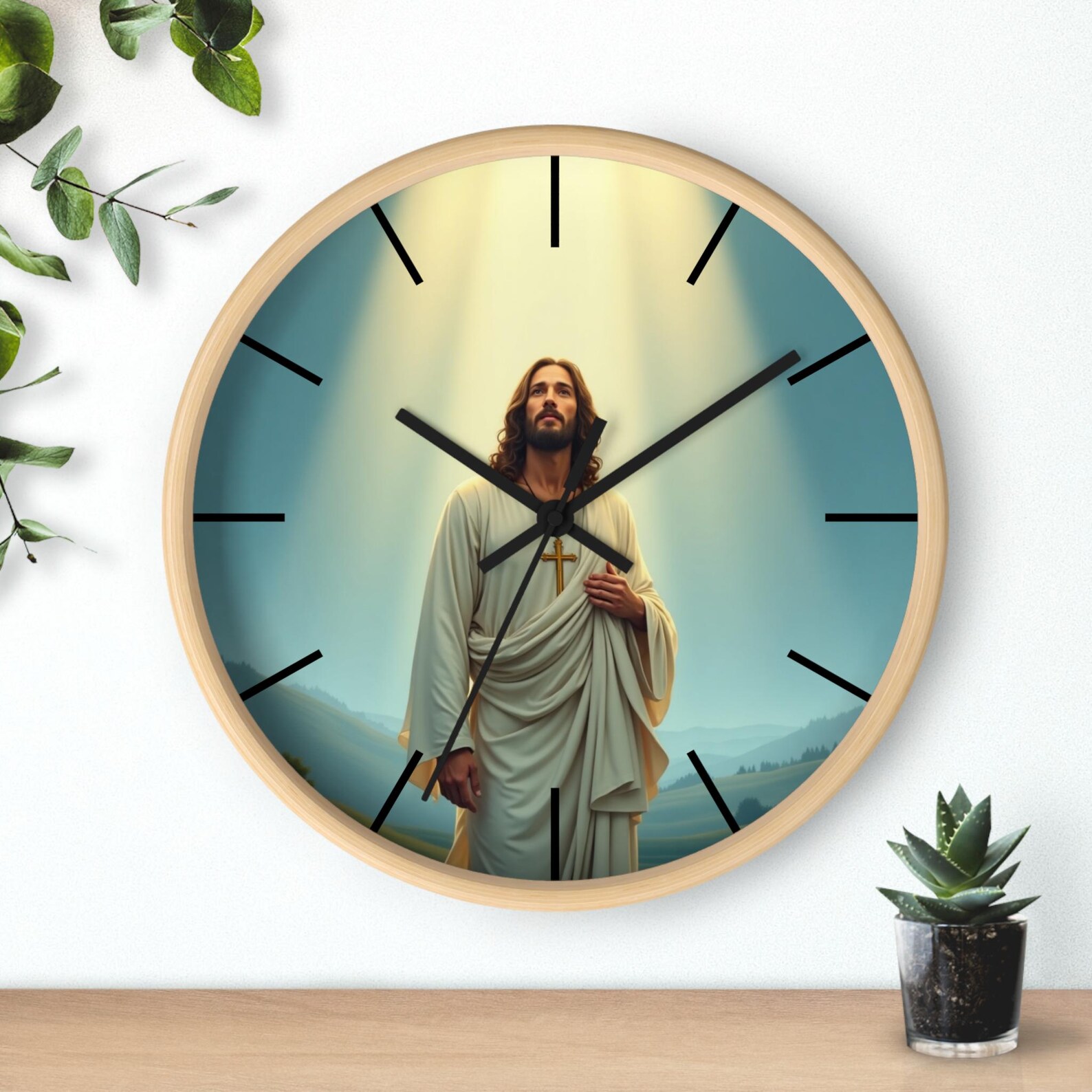 Religious Wall Clock, Christian Jesus Figure Timepiece Decor, Holy ...