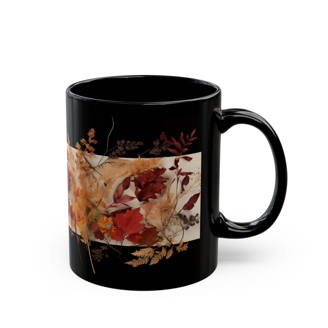 Country Fall Autumn Mug, Fall Coffee Mug, Maple Leaf Mug, Pressed ...