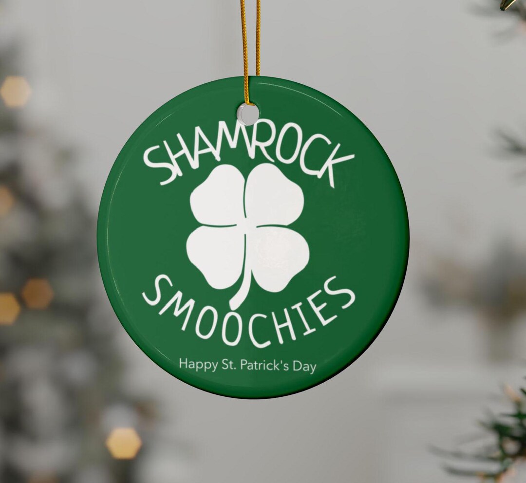 Shamrock Smoochies Ceramic Ornaments, Festive Holiday Decor, St ...
