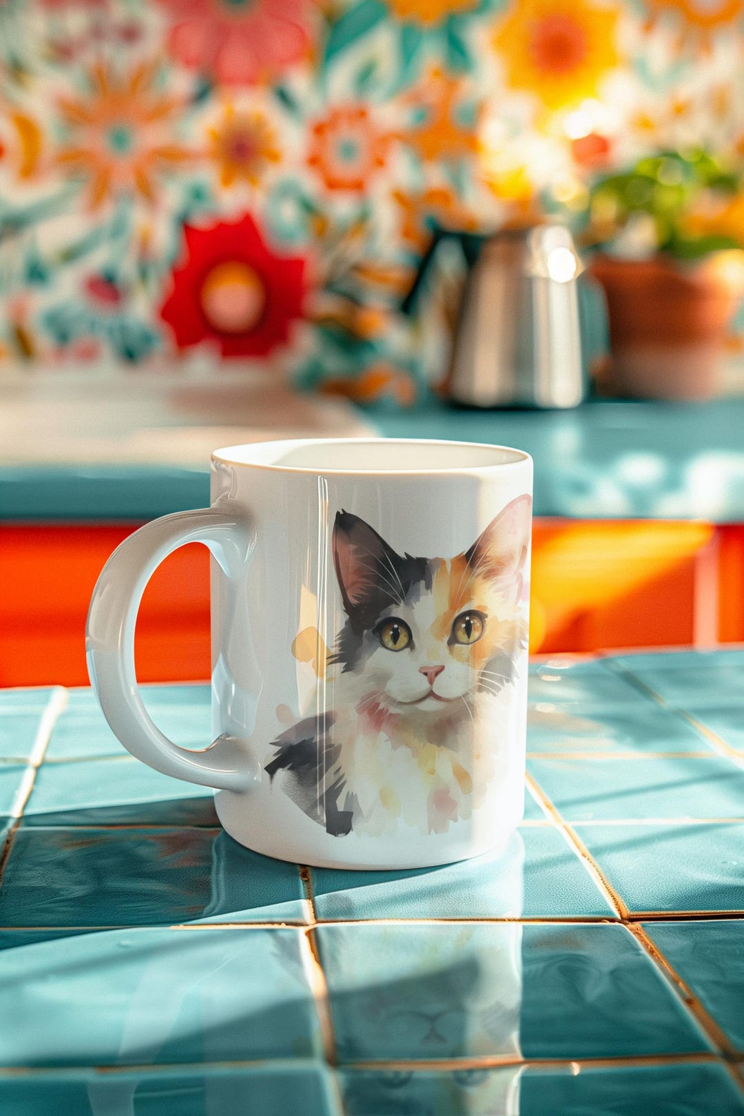 Calico Cat Mug 11oz, Calico Lover, Calico Mom, Calico Water Drawing ...