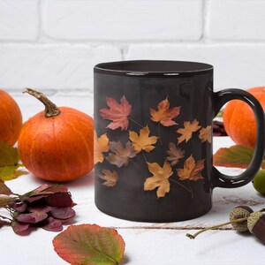 Cozy Country Fall Autumn Mug, Fall Coffee Mug, Maple Leaf Mug, Pressed ...