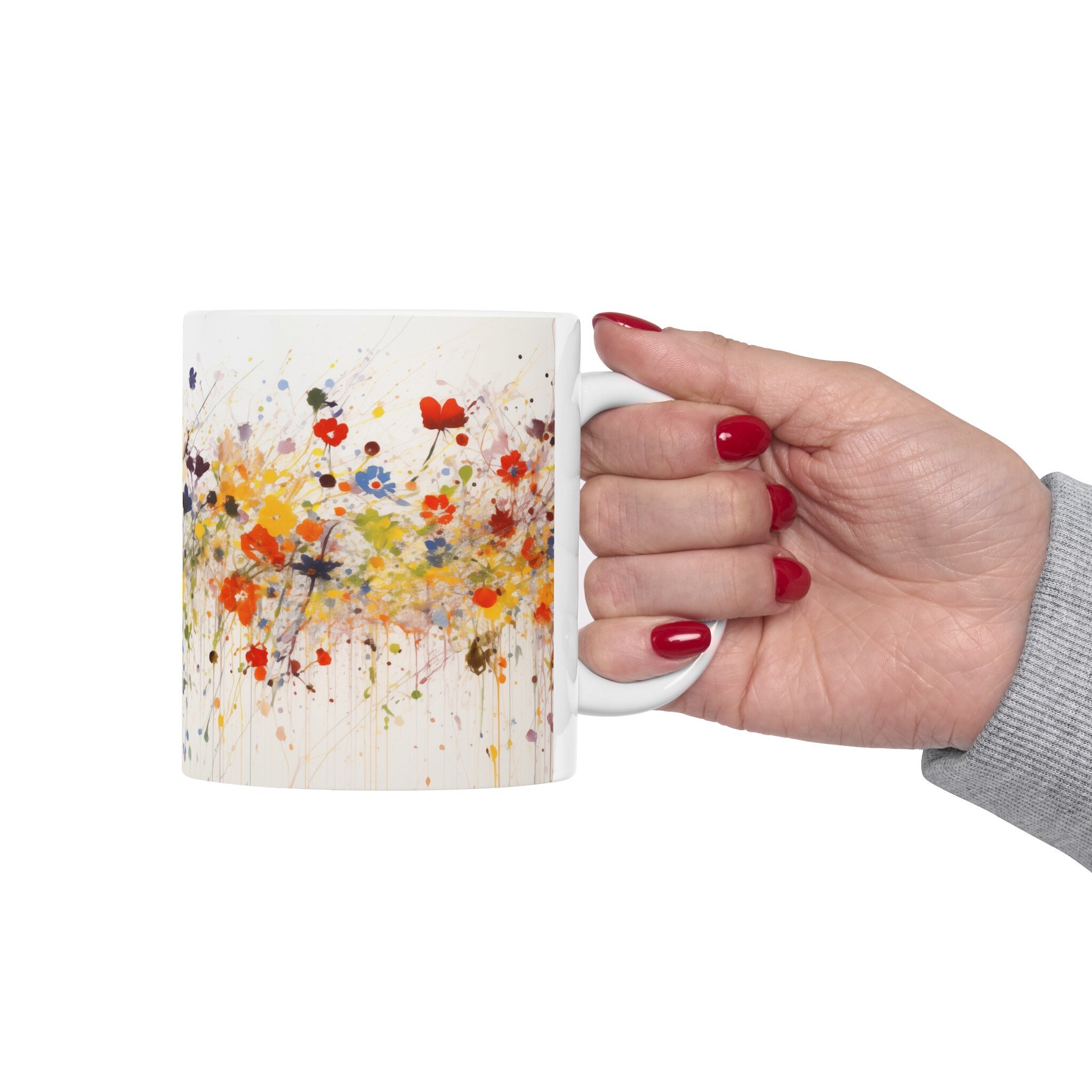 Jackson Pollock Inspired Mug, Jackson Pollock Flowers, Drip Painting ...