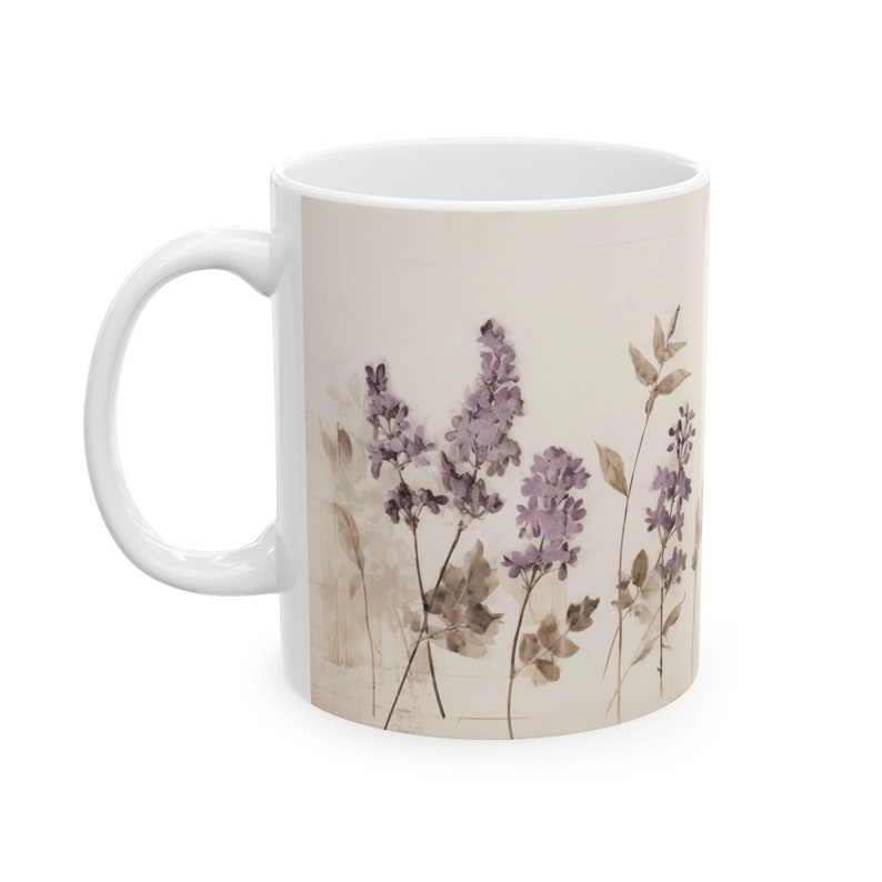Lilac Mug, Wildflowers Mug, Realistic Flowers, Pressed Lilacs, Gift for ...