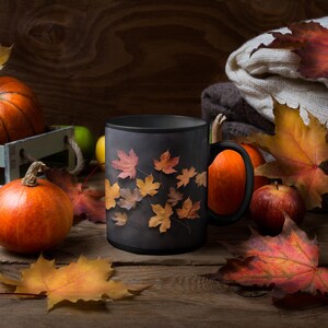 Cozy Country Fall Autumn Mug, Fall Coffee Mug, Maple Leaf Mug, Pressed ...