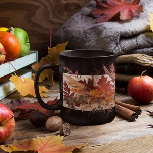 Country Fall Autumn Mug, Fall Coffee Mug, Maple Leaf Mug, Pressed ...