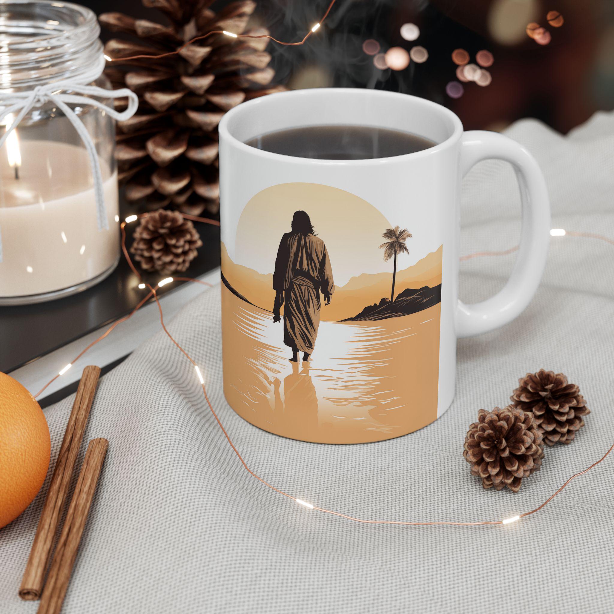 Faith Ceramic Mug, Isaiah 43:2 Bible Verse Christian Coffee Cup, Walk ...