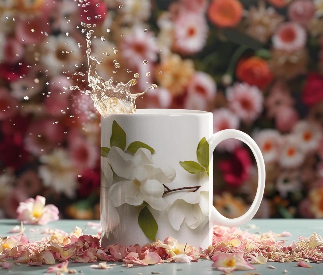 Magnolia Flower Mug, Magnolia Mug, Realistic Flowers, Gift for Her ...