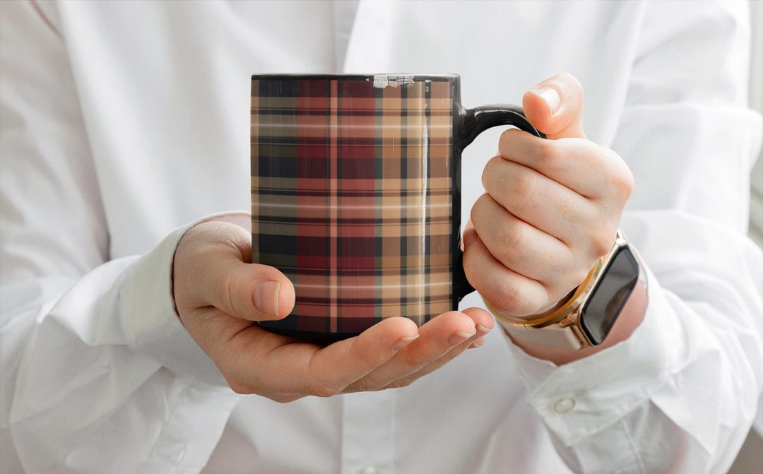 Plaid Mug, Plaid Tartan Mug, Scottish Tartan Pattern Mug, Plaid Coffee ...