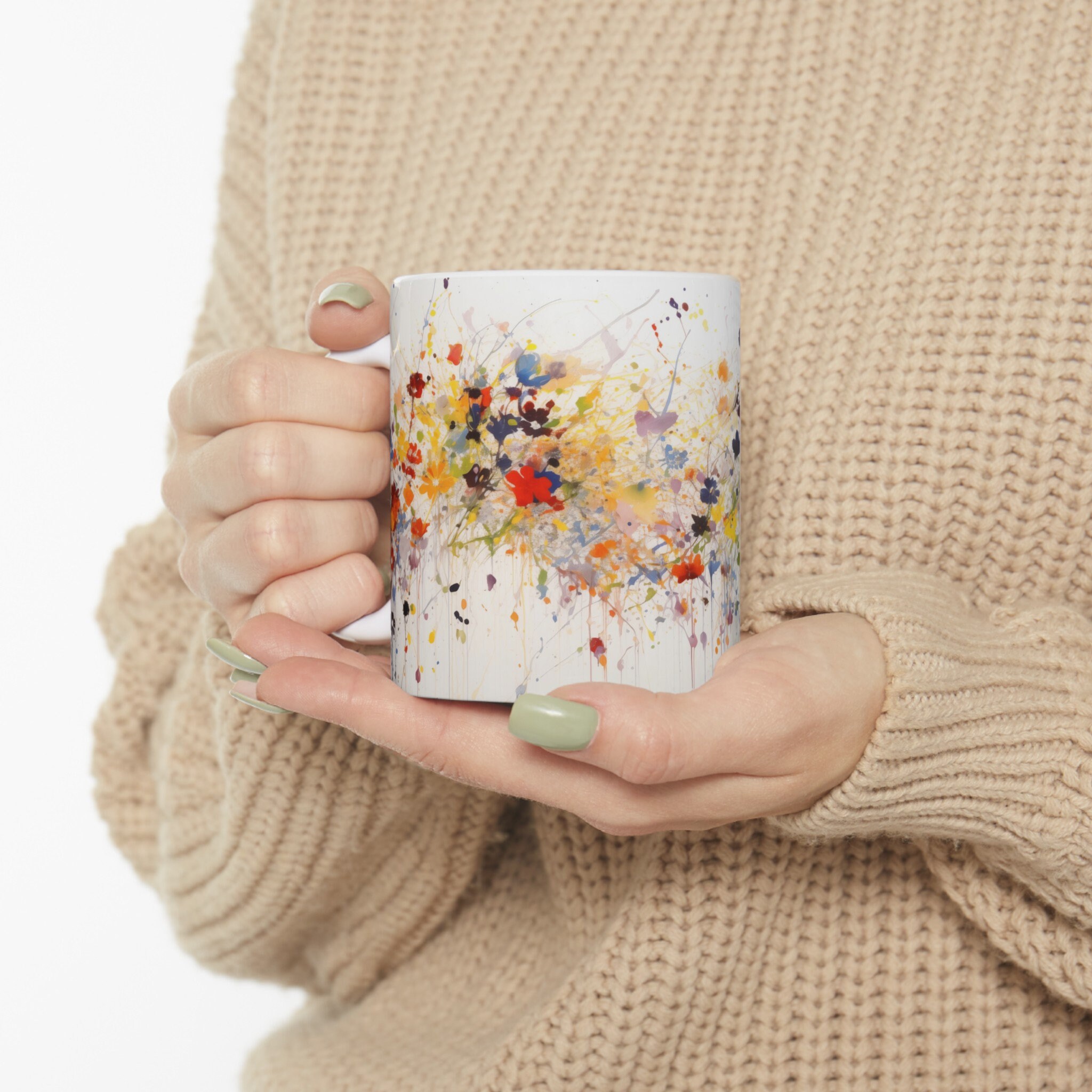 Jackson Pollock Inspired Mug, Jackson Pollock Flowers, Drip Painting ...