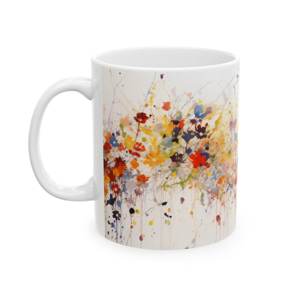 Jackson Pollock Inspired Mug, Jackson Pollock Flowers, Drip Painting ...