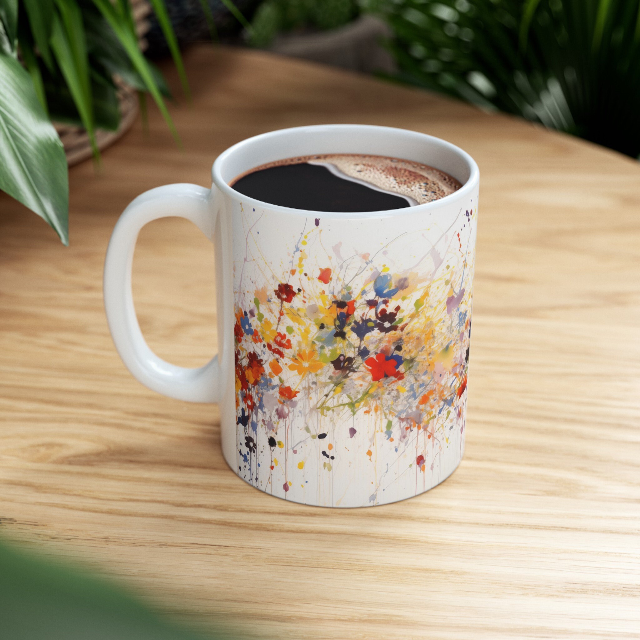 Jackson Pollock Inspired Mug, Jackson Pollock Flowers, Drip Painting ...