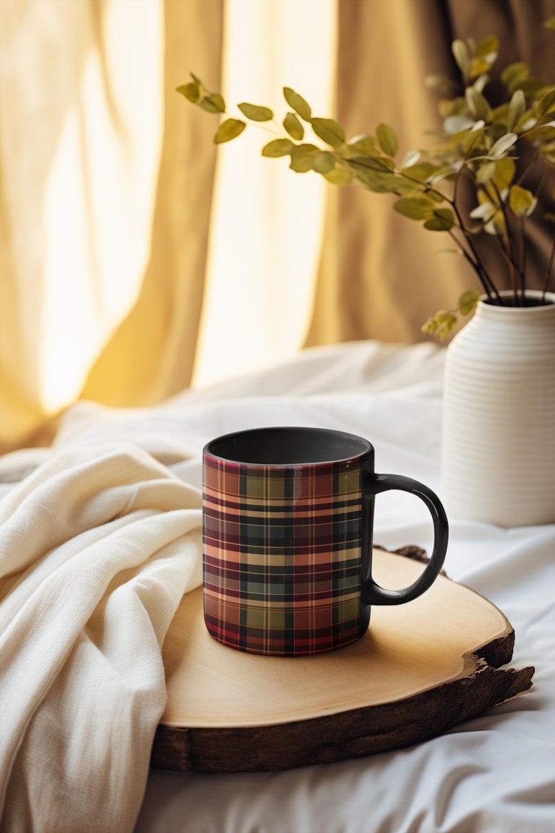 Plaid Mug, Plaid Tartan Mug, Scottish Tartan Pattern Mug, Plaid Coffee ...