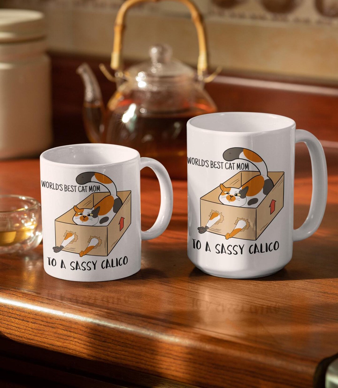 Worlds Best Calico Cat Mom Mug, Calico Cat Ceramic Mug | Funny Pet ...