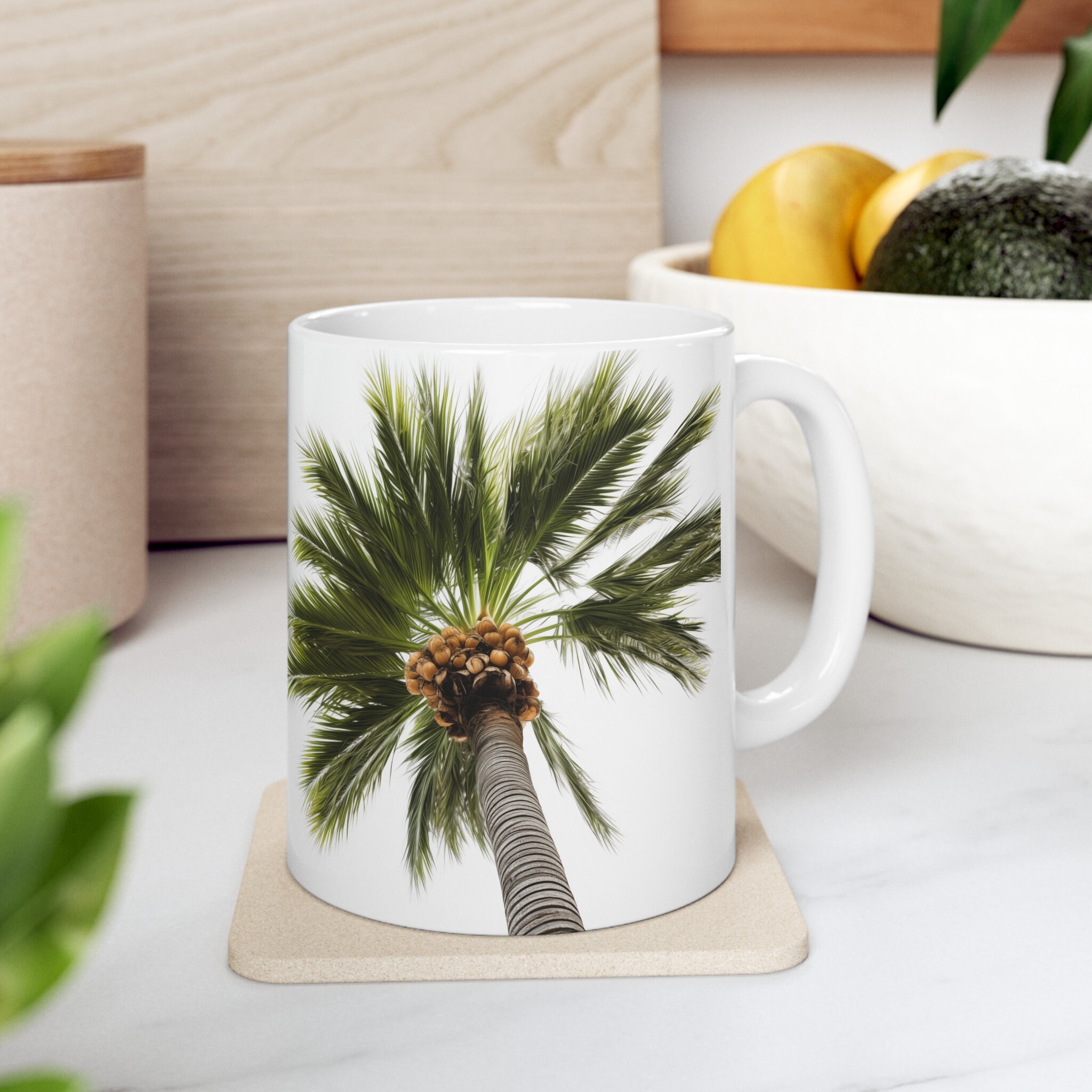 Palm Tree Mug, Palm Tree Design, Beach Vibes, Ocean Breeze, Calming ...