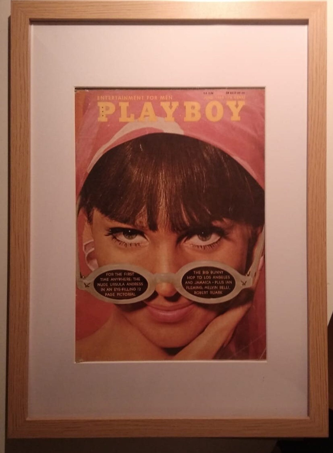Original Vintage Playboy Magazine, June 1965 Issue, Oak Frame. Wall Art ...