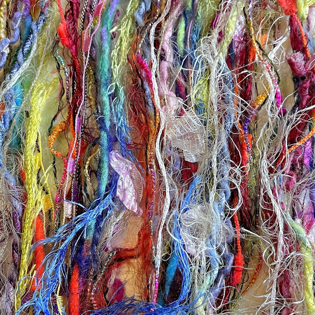 Assorted Yarns & Fibers Bundle 20 Yards Mixed Media - Etsy