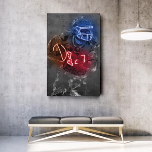 Stefon Diggs Poster Neon Buffalo Bills NFL Hand Made Poster Canvas ...