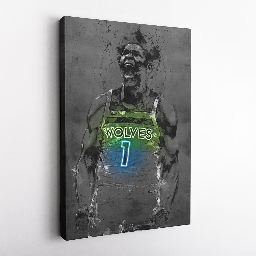 Anthony Edwards Poster Neon Minnesota Timberwolves NBA Hand Made Poster ...
