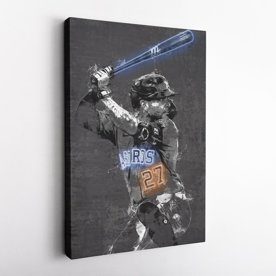 José Altuve Poster Neon Effect Houston Astros MLB Hand Made Poster ...
