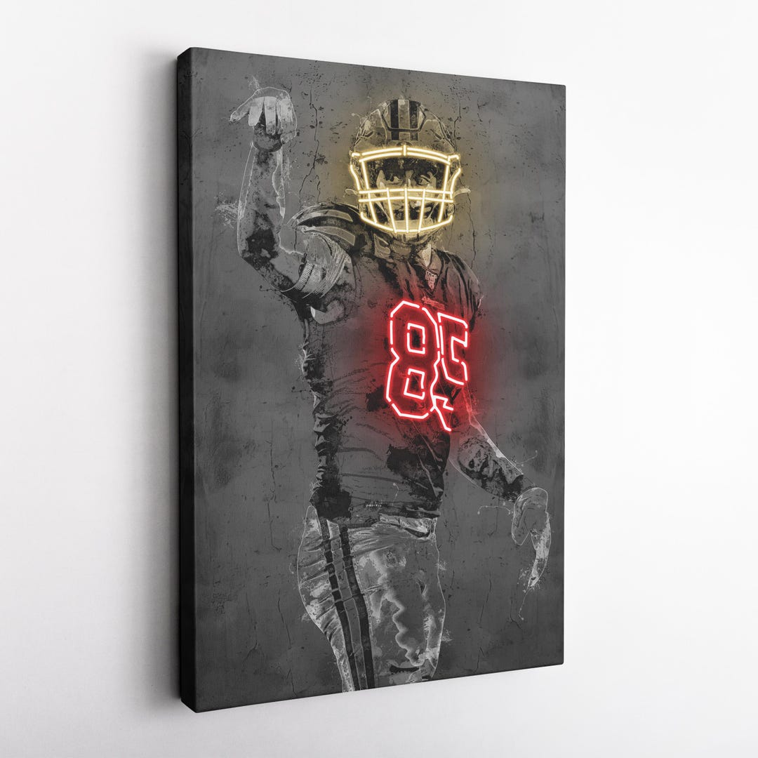 George Kittle Poster Neon San Francisco 49ers NFL Hand Made Poster ...