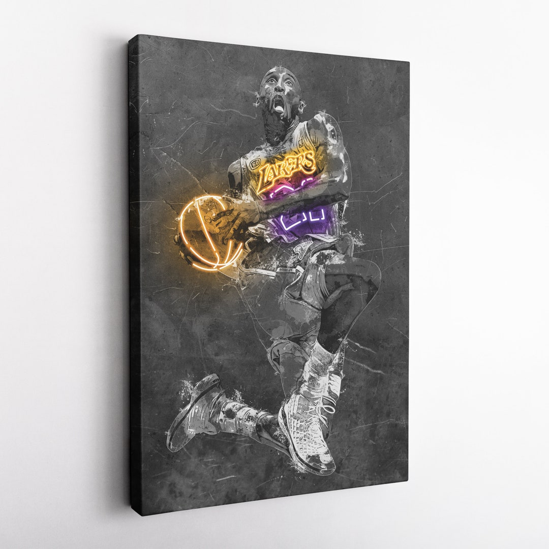 Lakers Legend Poster Neon Los Angeles Lakers NBA Hand Made Poster ...