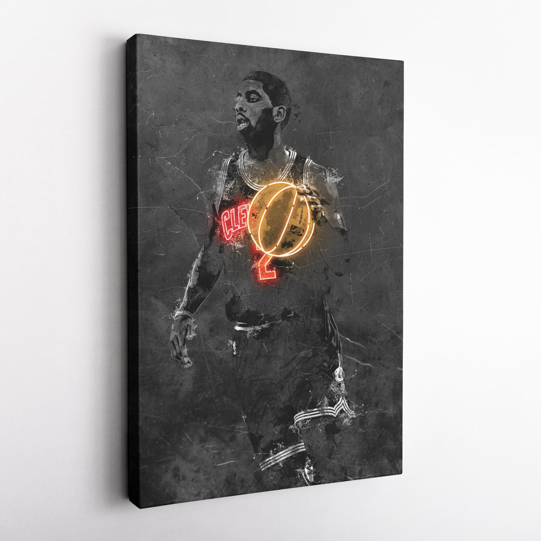 Kyrie Irving Poster Neon Cleveland Cavaliers Hand Made Poster Canvas ...