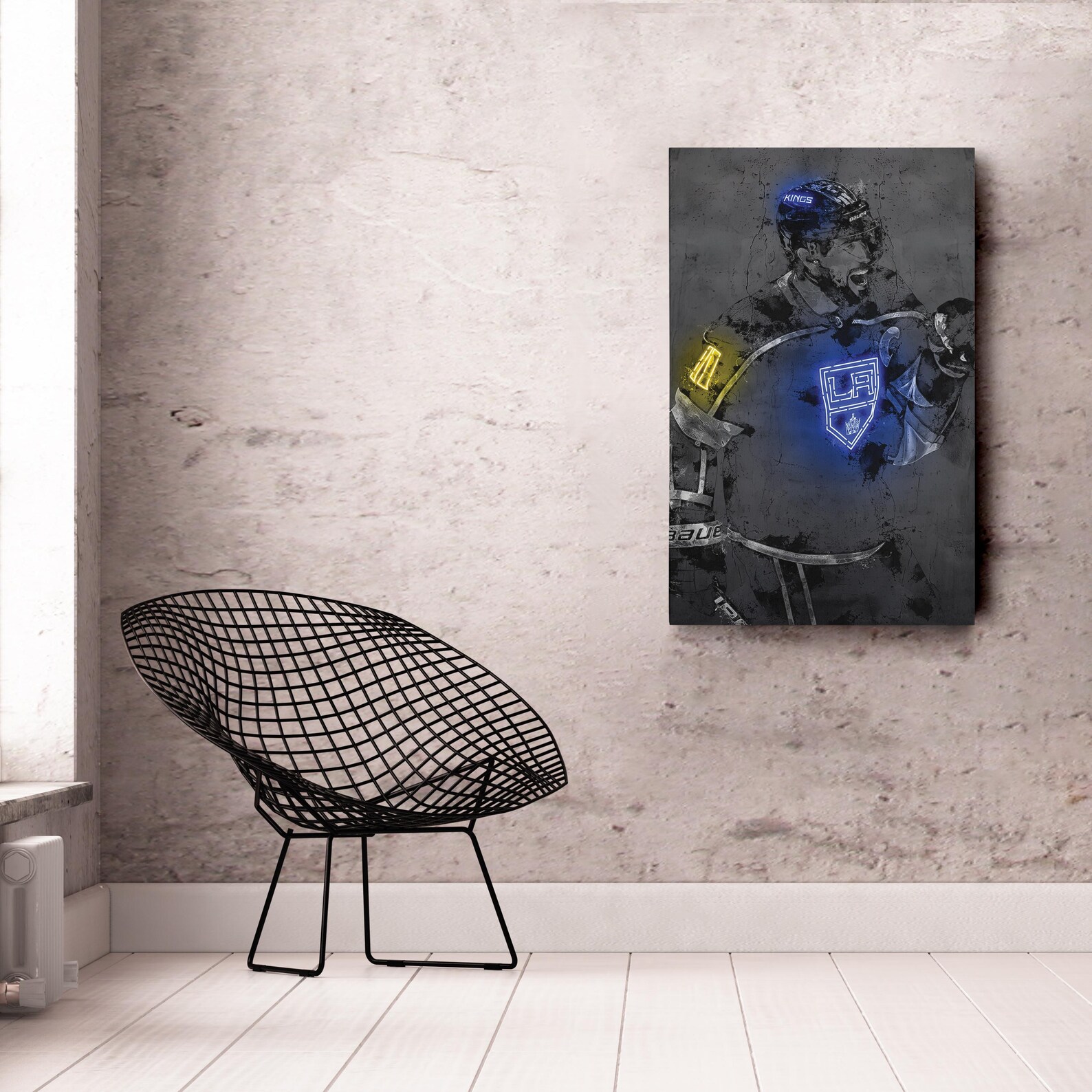 Anze Kopitar Poster Neon Los Angeles Kings NHL Hand Made Poster Canvas ...