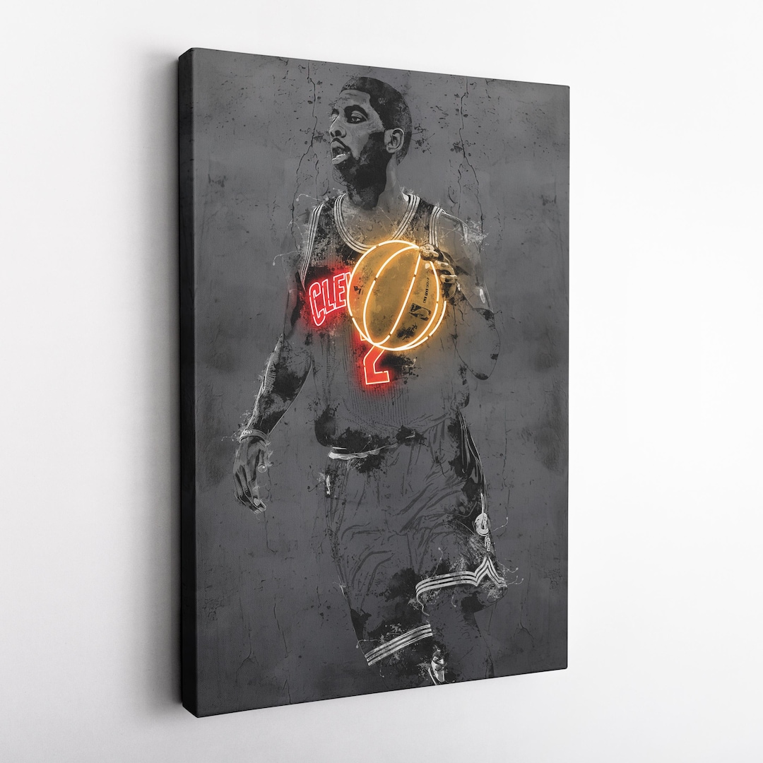 Kyrie Irving Poster Neon Cleveland Cavaliers Hand Made Poster Canvas ...