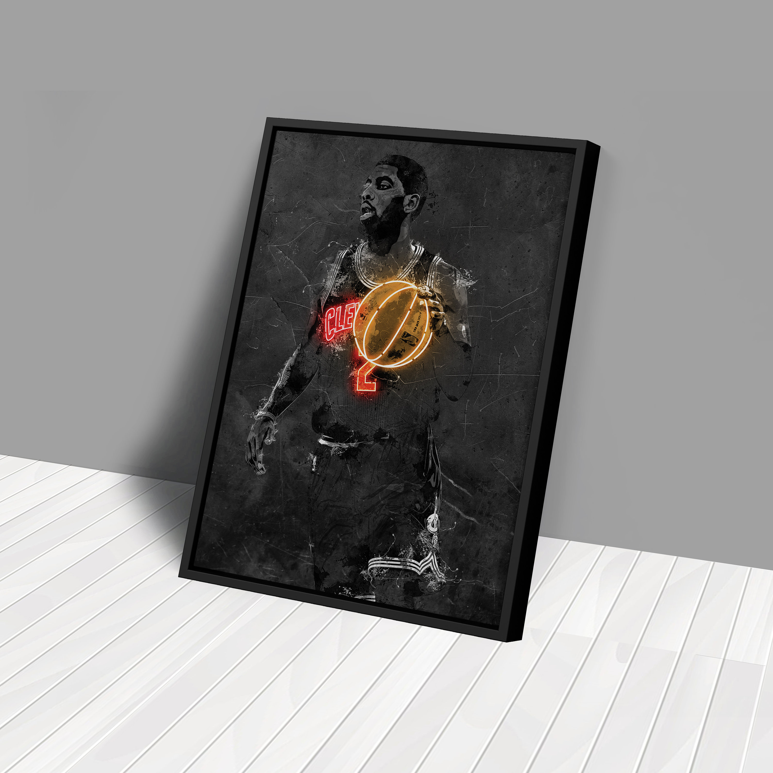 Kyrie Irving Poster Neon Cleveland Cavaliers Hand Made Poster Canvas ...