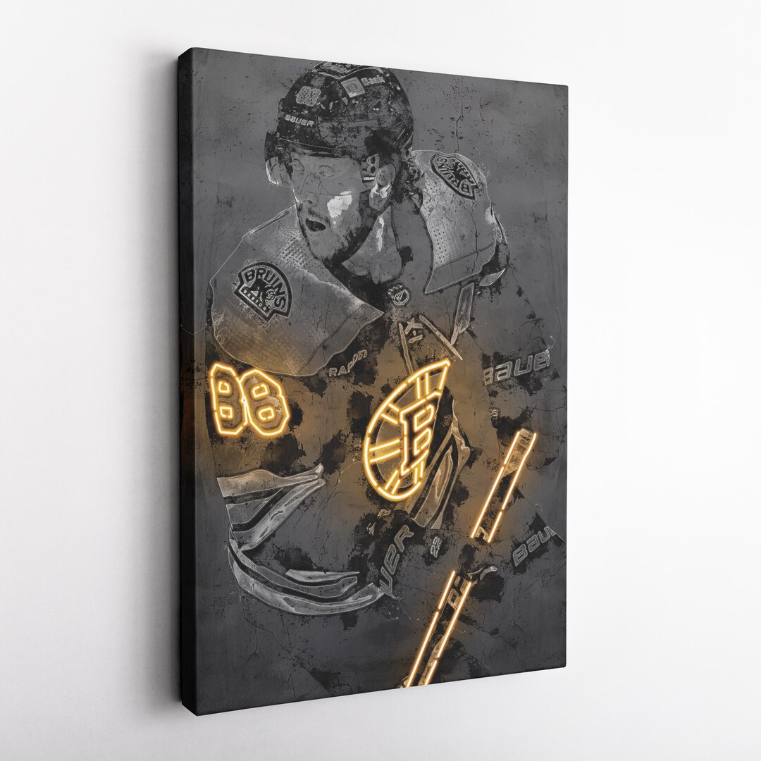 David Pastrnak Poster Neon Boston Bruins Hockey Hand Made Poster Canvas ...