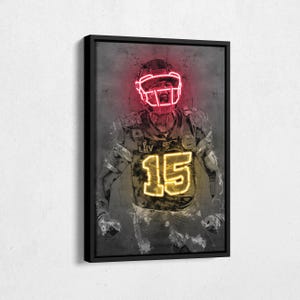 Patrick Mahomes Poster Neon Kansas City Chiefs NFL Hand Made Poster ...